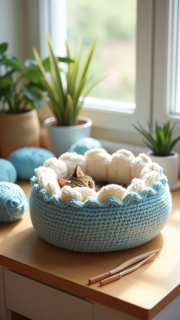 20 Latest Crochet Cat Bed Ideas To Try In 2025! - Ask Bart