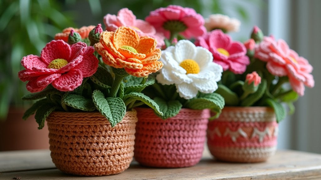 20 Amazing Crochet Flower Pot Ideas - Ask Bart