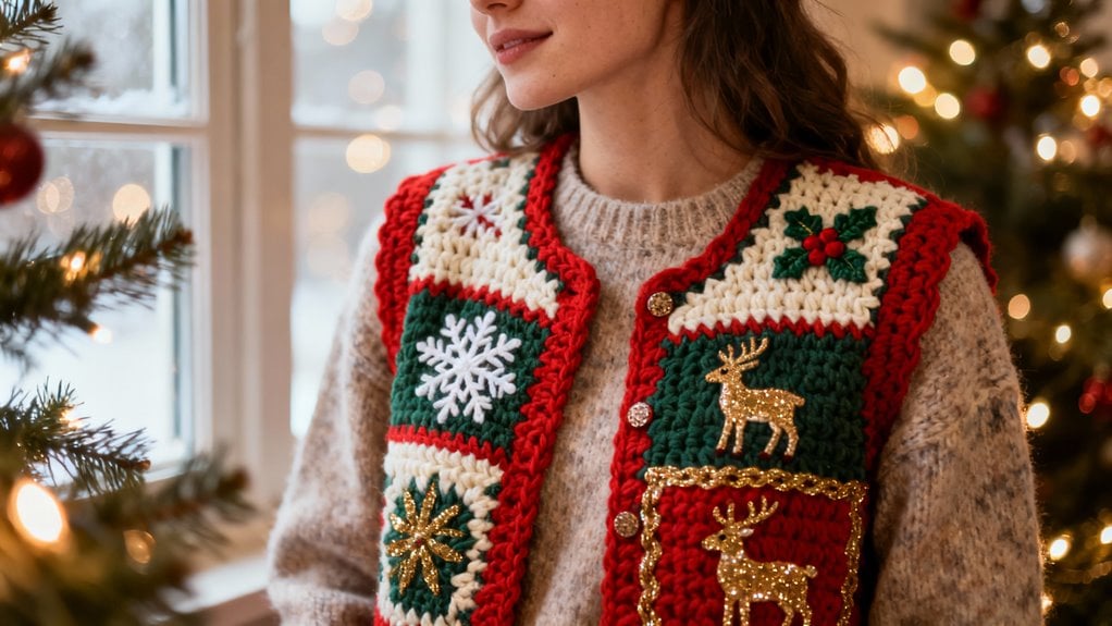 22 Amazing Crochet Christmas Vest You Will Love! - Ask Bart